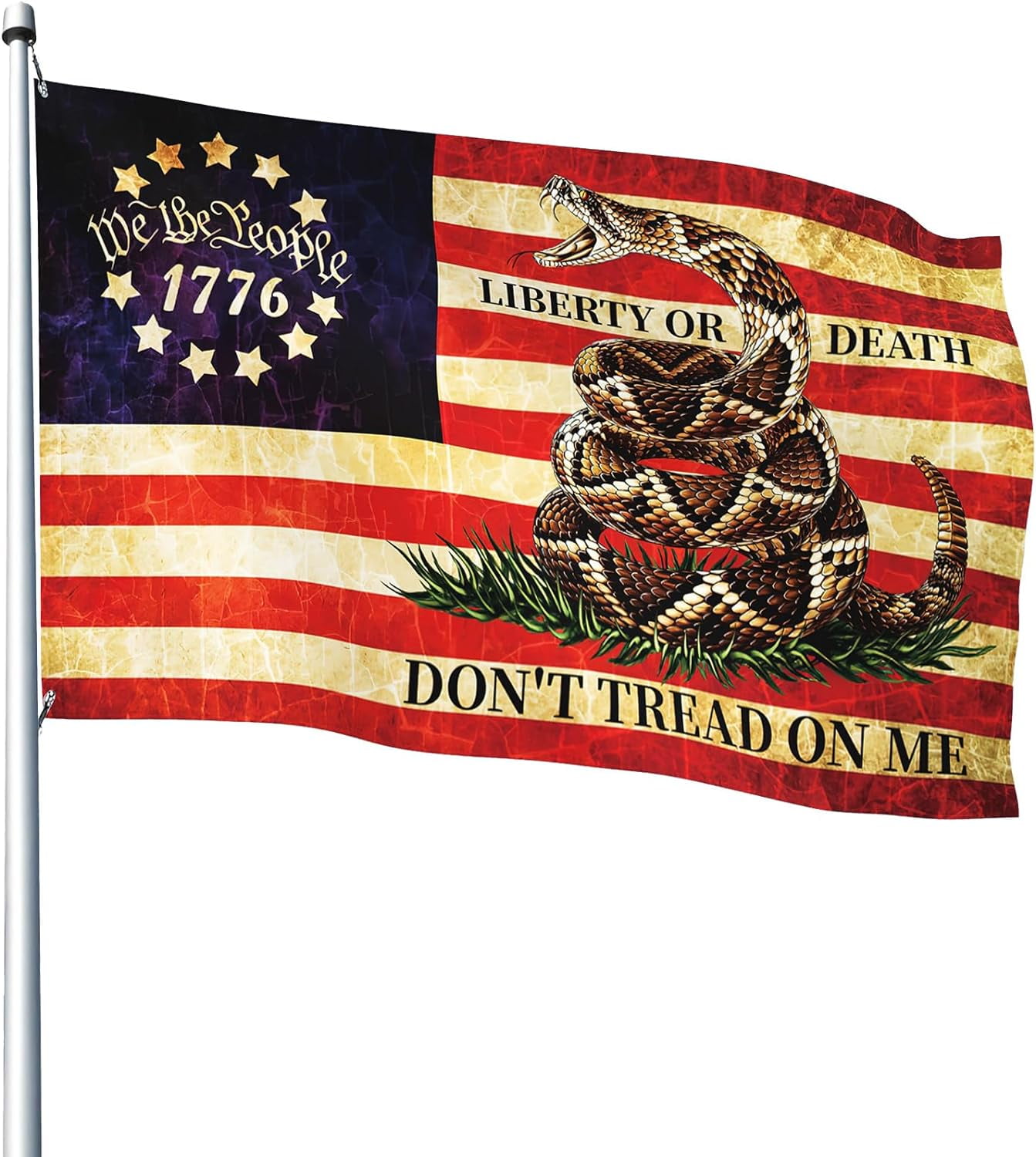 Dont Tread On Me Flag 1776 We The People Flag and Garden Flags American ...