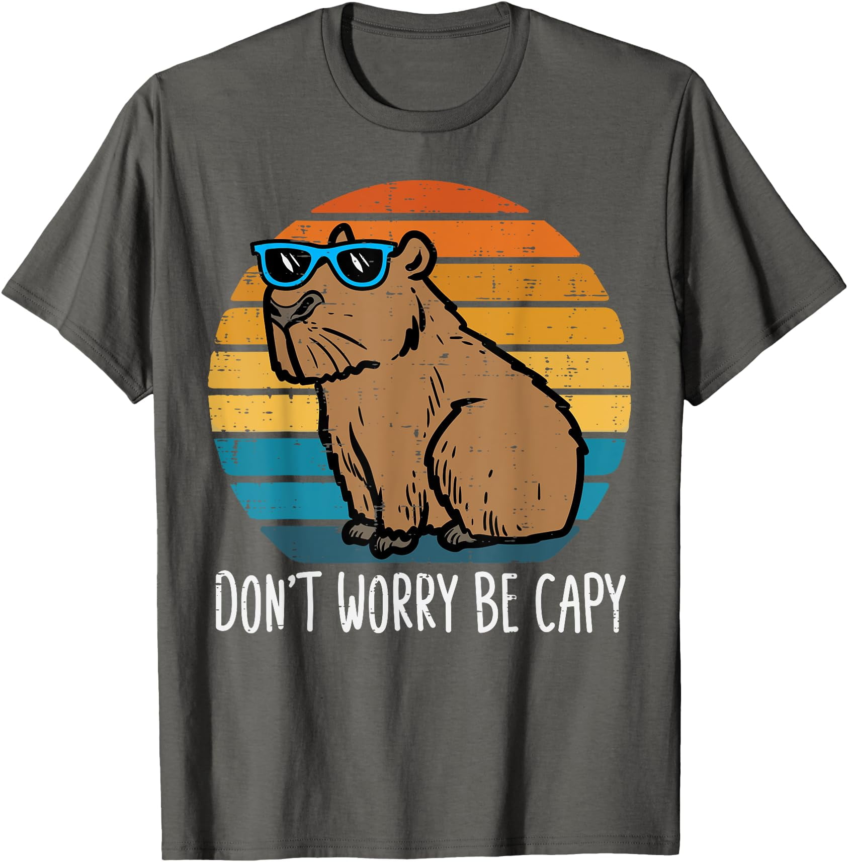 Dont Worry Be Capy Capybara Retro Unisex T-Shirt for Men Women Kids ...