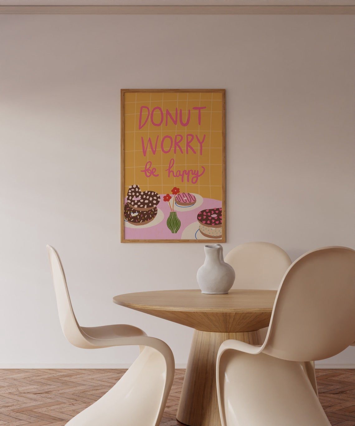 Dont Worry Be Happy Colorful Motivational Typography Art, Stretched ...