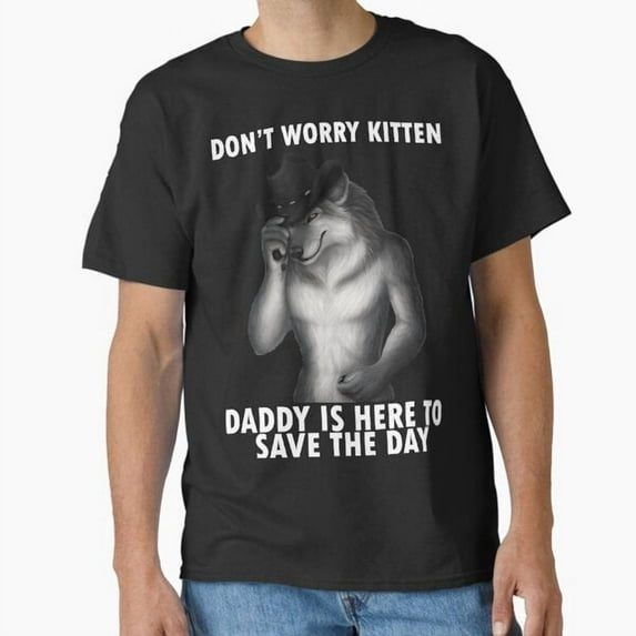Dont Worry Kitten Funny Wolf Meme Humor Retro T Shirt,for men and women up to 5XL - Walmart.com
