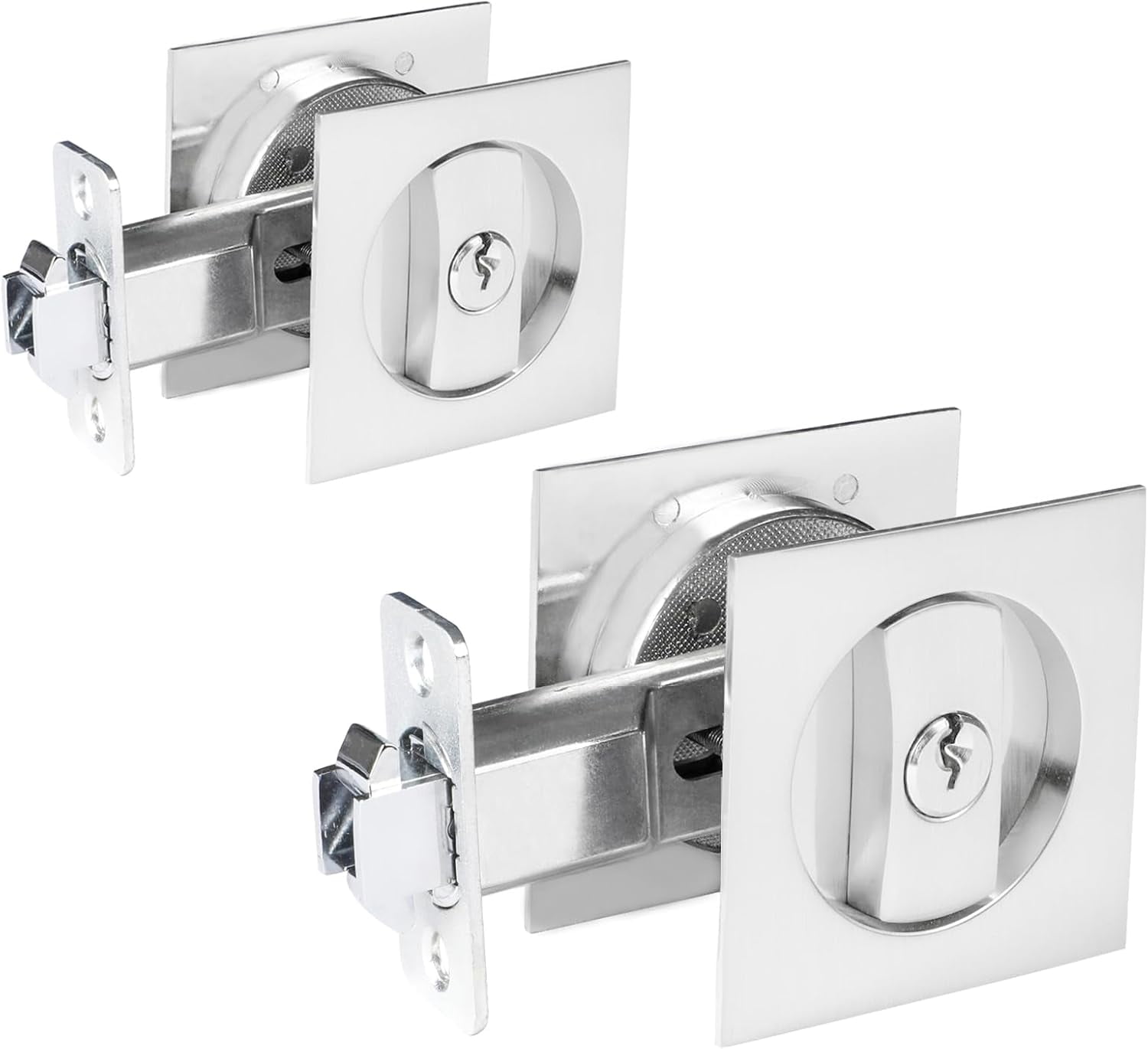 Dontay 2 Pack Pocket Door Lock with Key, Contemporary Entry Sliding ...
