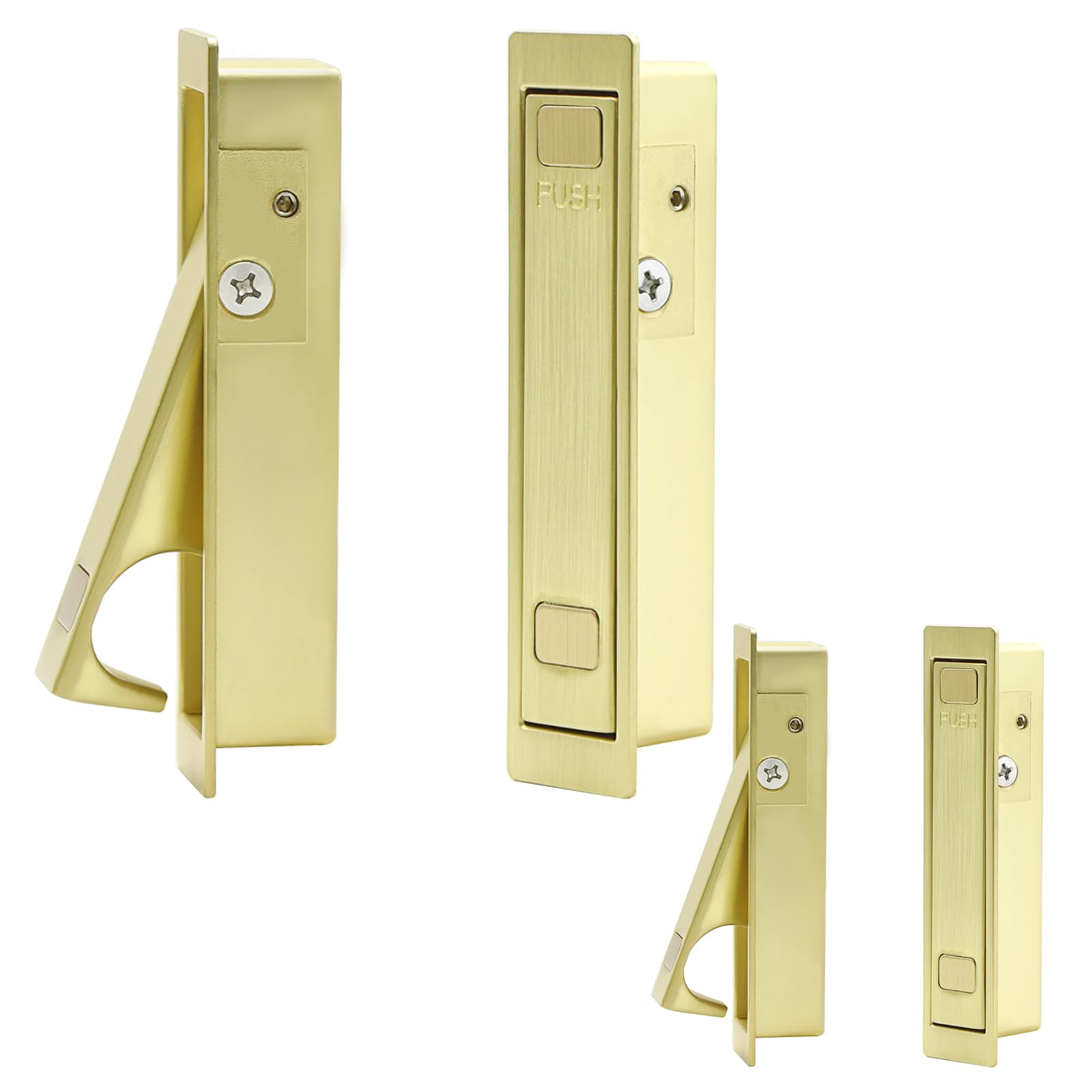 Dontay 2 Pack Pocket Door Pull Handle, Press Edge Pull, Push Flush ...