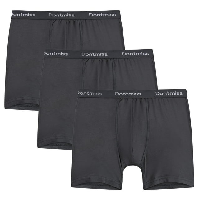Dontmiss Men's Underwear Micro Modal Boxer Briefs Soft Trunks in 3 Pack ...