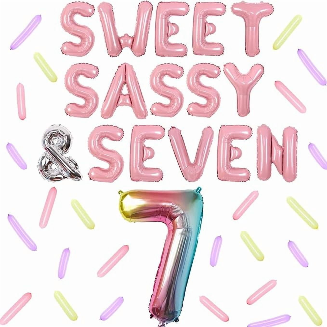 Donut 7th Birthday Party Decor Sweet Sassy and Seven Birthday Balloon ...