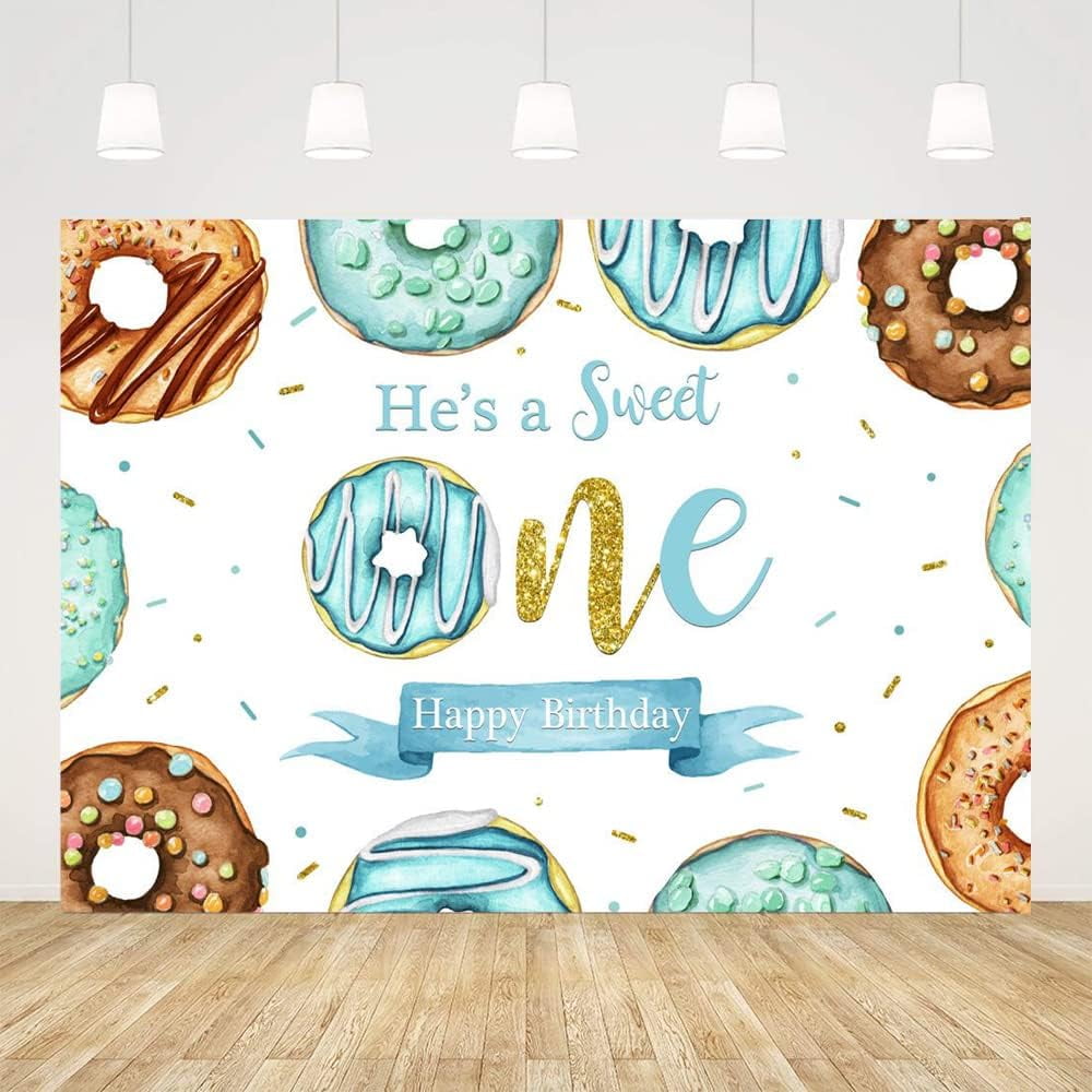 Donut Backdrop for 1st Birthday He's a Sweet One Backdrops for Boys ...