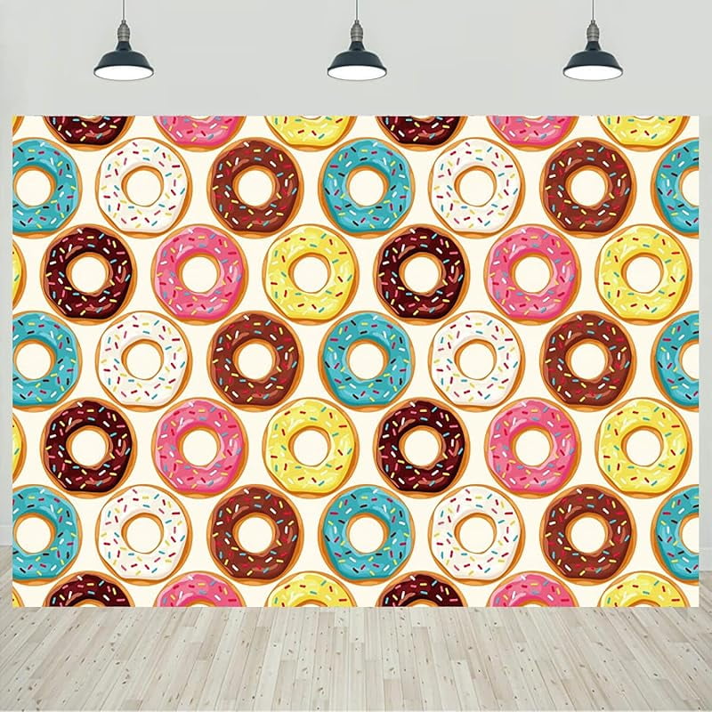 Donut Backdrop Donut Theme Kids Birthday Baby Shower Party Photography ...