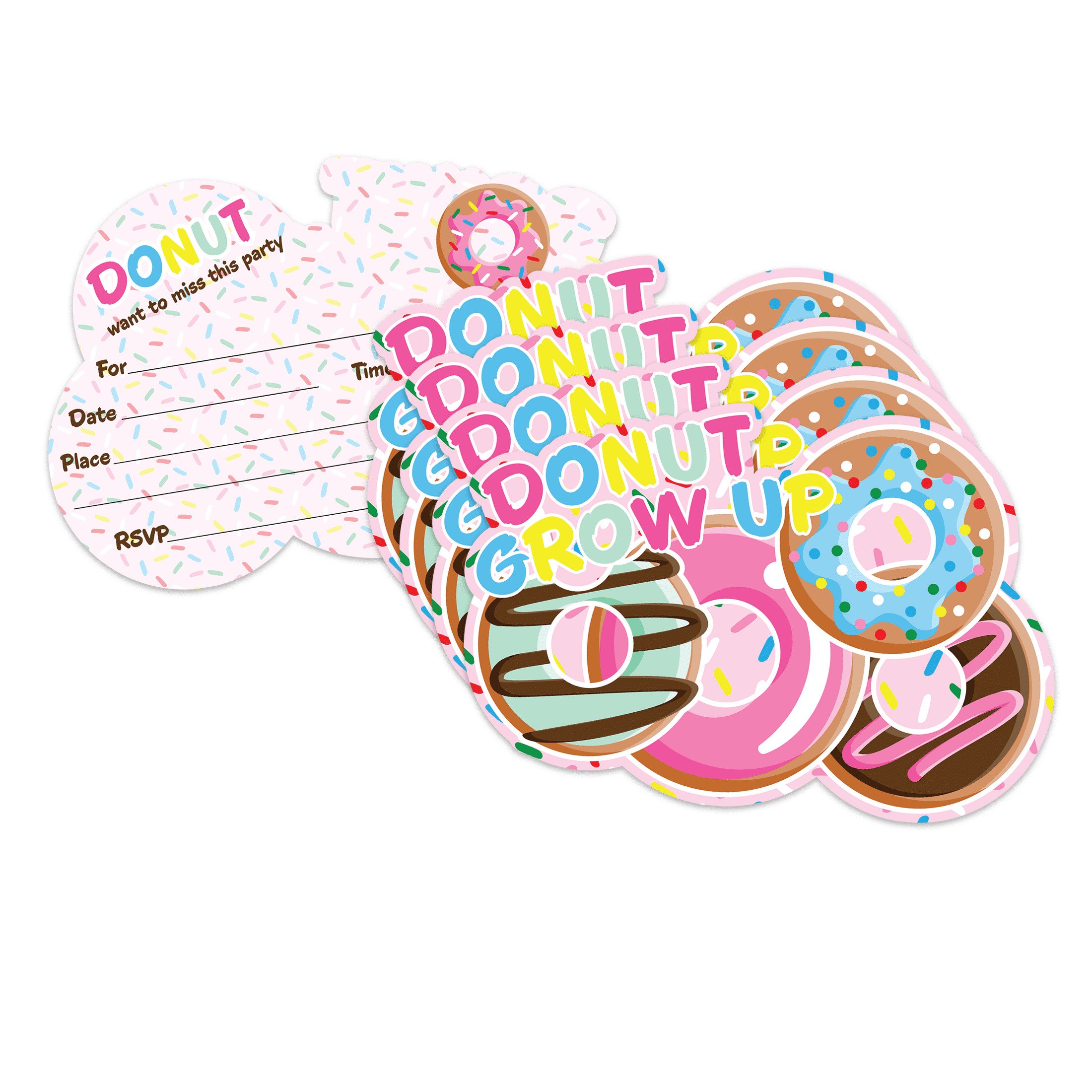 Donut Birthday Party Invitations (20) - Walmart.com