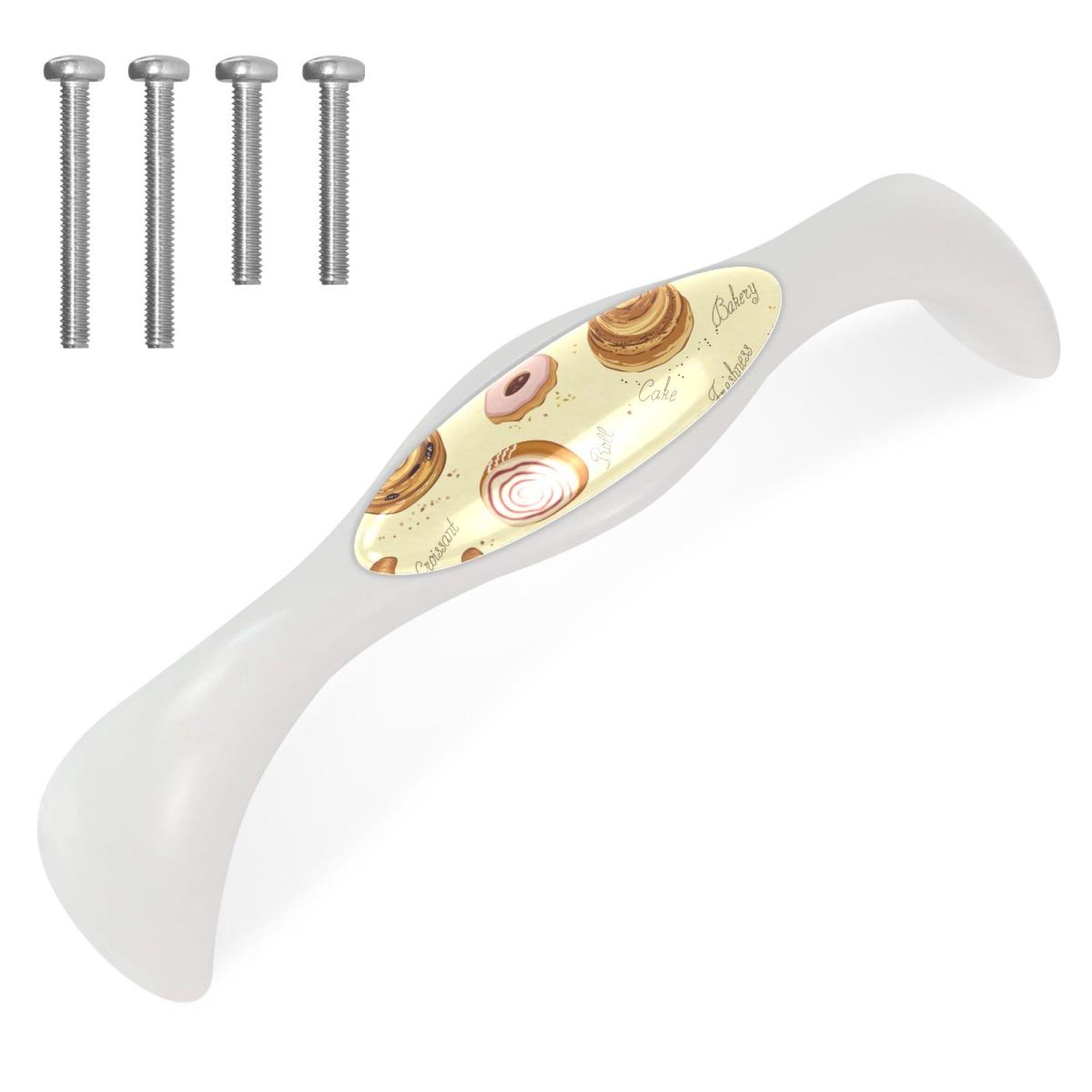 Donut Cake Knob 4 Pack Arched Drawer Pulls Crystal Glass White Knobs ...