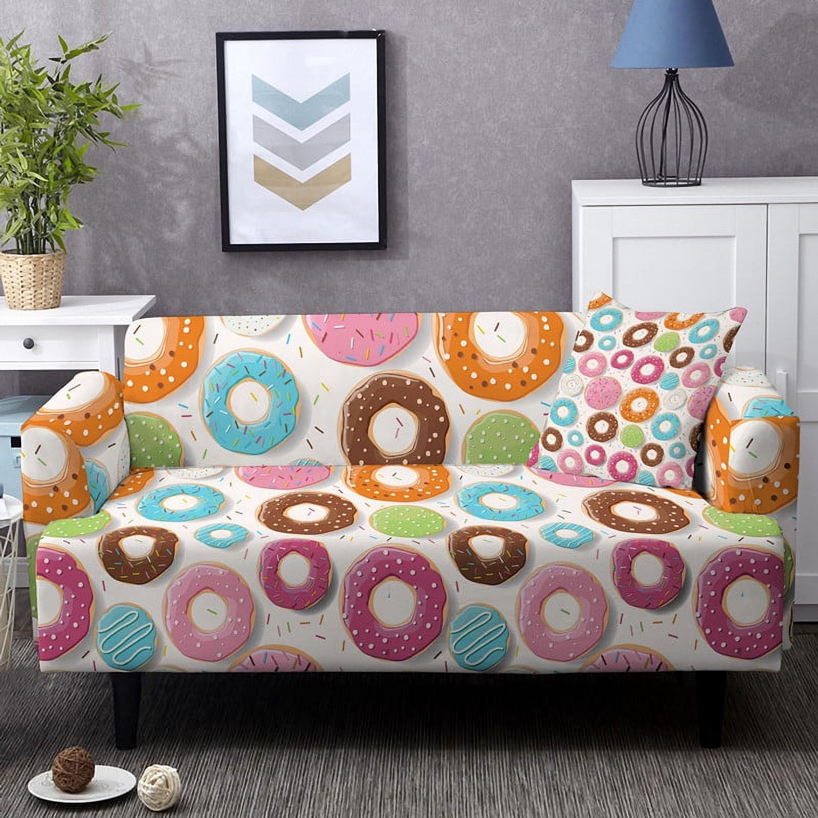 Donut Cartoon Sofa Cover for Living Room Deocration Corner L Shape ...