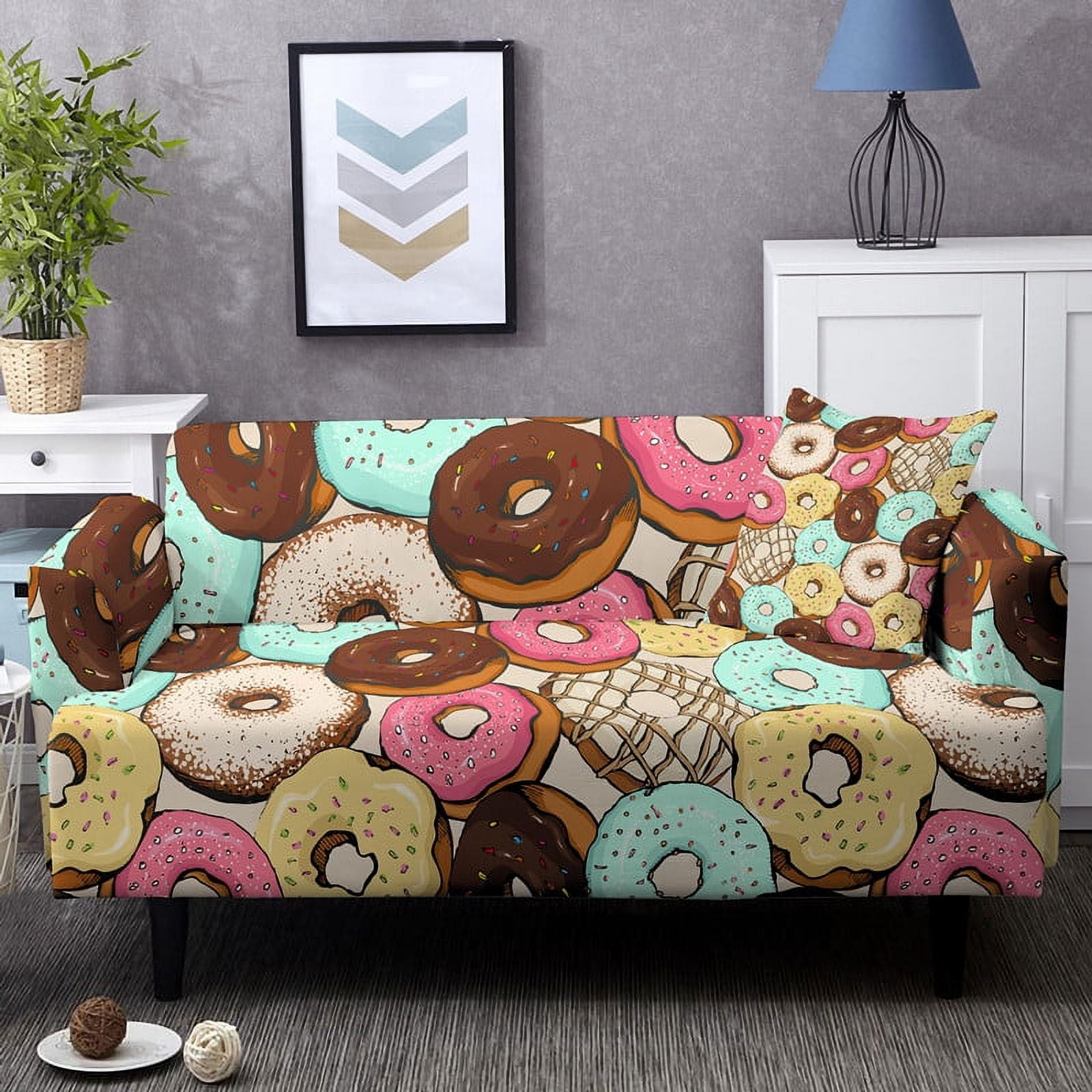 Donut Cartoon Sofa Cover for Living Room Deocration Corner L Shape ...