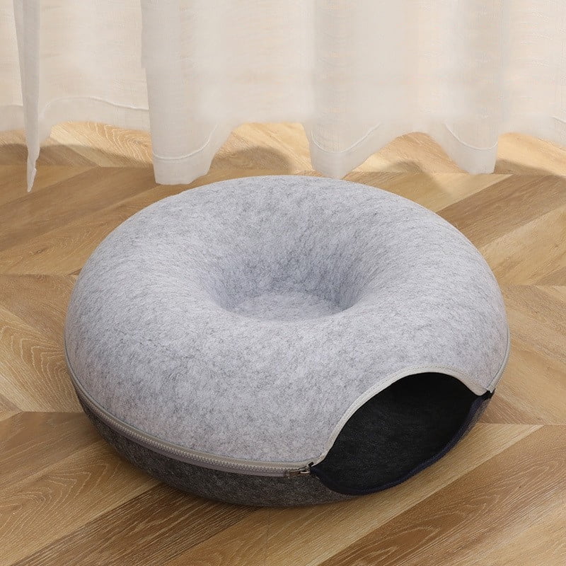 Donut Cat Bed Pet Cat Interactive Game Toy Cat Bed Dual-use Tunnel Bed ...
