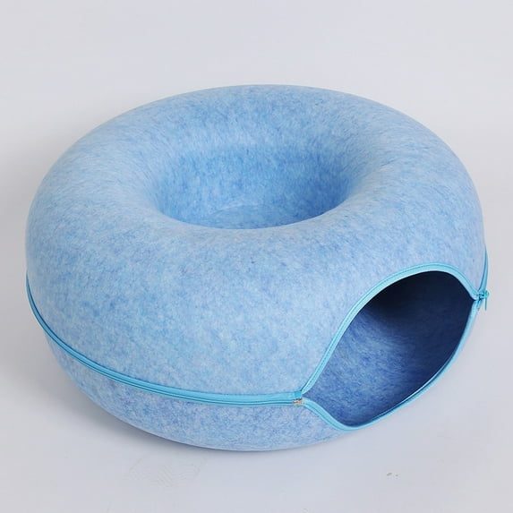 Donut Cat Bed Pet Cat Interactive Game Toy Cat Bed Dual-use Tunnel Bed ...