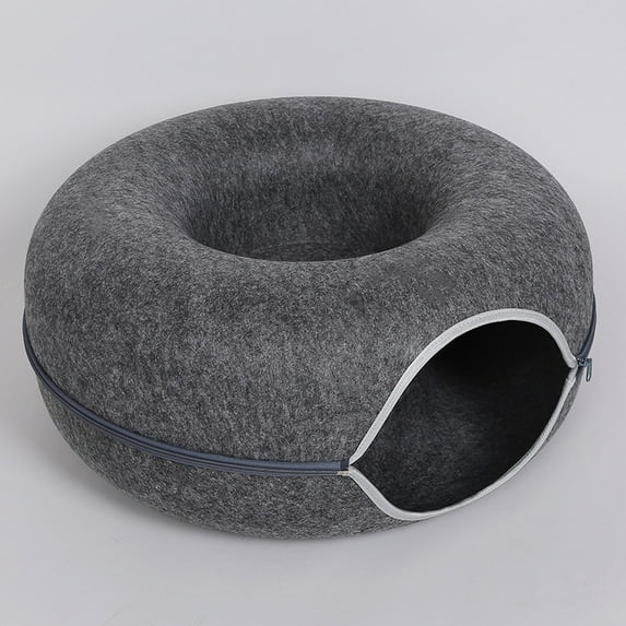 Donut Cat Bed Pet Cat Interactive Game Toy Cat Bed Dual-use Tunnel Bed ...