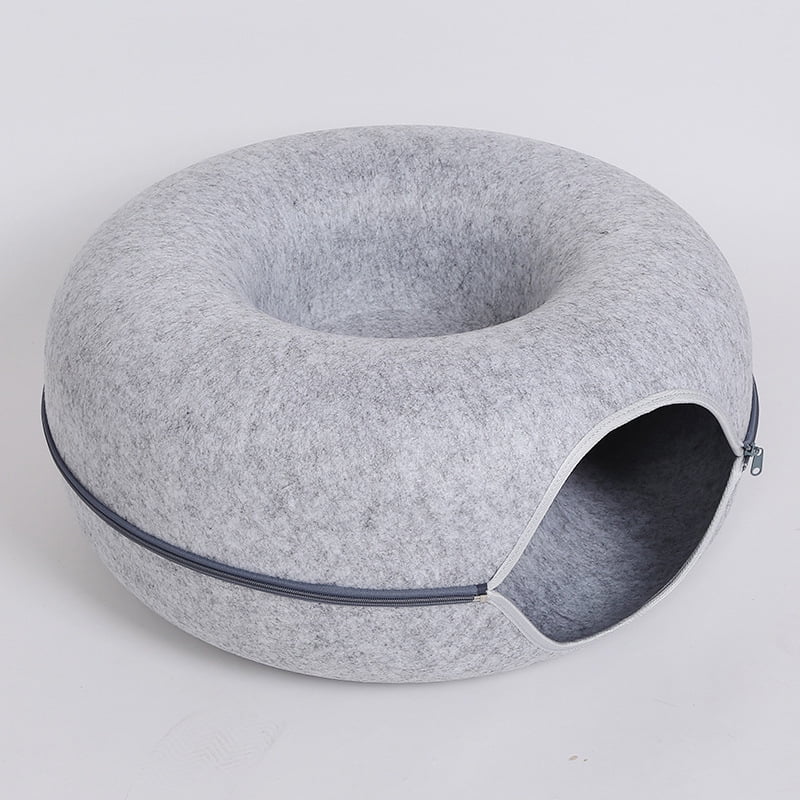 Donut Cat Bed Pet Cat Interactive Game Toy Cat Bed Dual-use Tunnel Bed ...