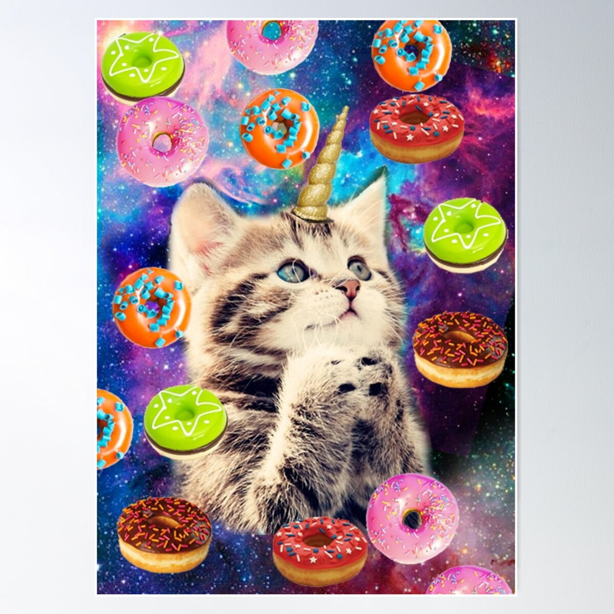 Donut Cat Poster Wall Art Modern Wall Decor For Living Room Bedroom Art ...