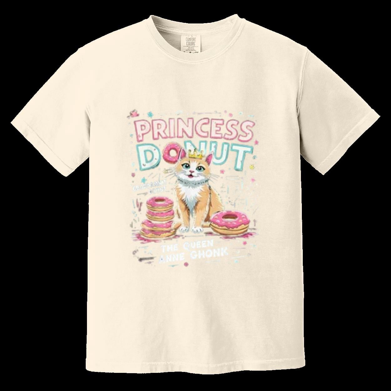 Donut Cat Princess Crown Royalty Humor Comfort Color T-Shirt, for men ...