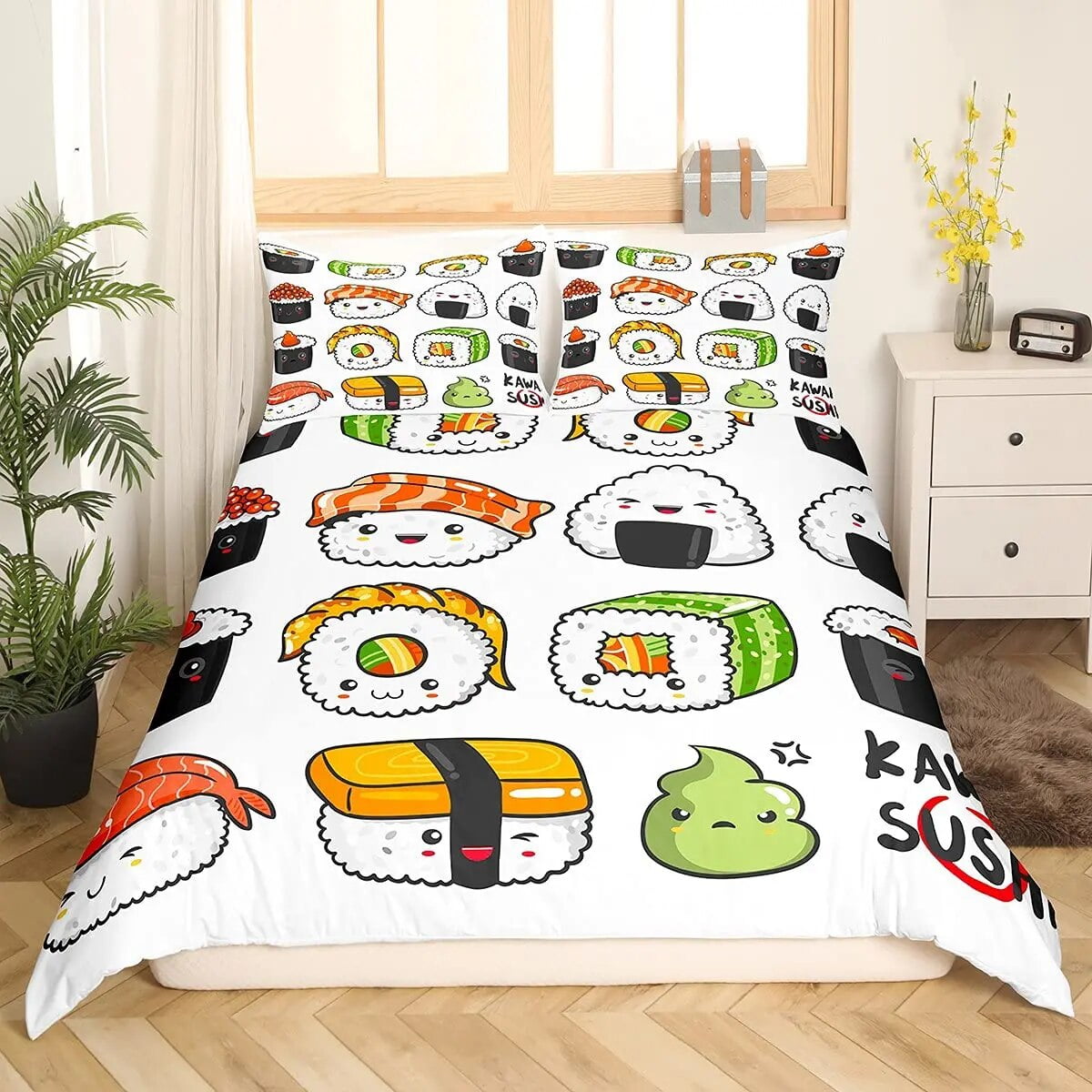 Donut Comforter Cover Dessert Duvet Cover Set Food Theme Quilt Cover ...