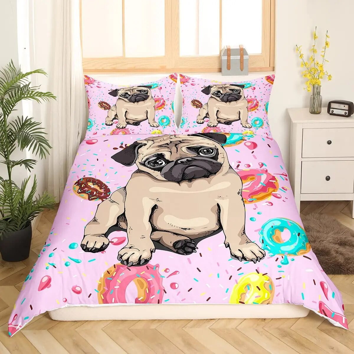 Donut Comforter Cover Dessert Duvet Cover Set Food Theme Quilt Cover ...