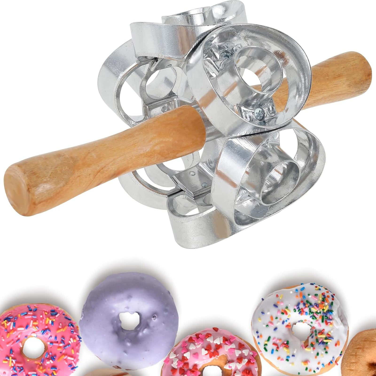 Donut Cutter Roller Round Shape Donut Cookie Cutter 6 Cut Revolving ...