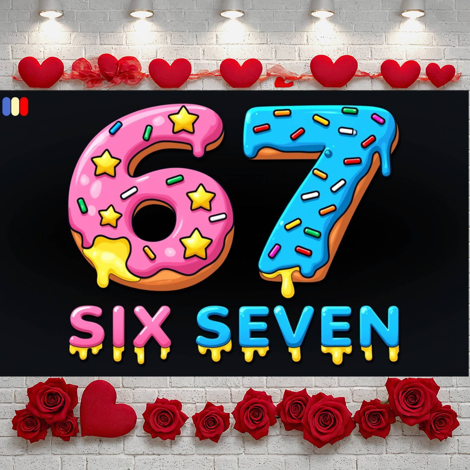 Donut Design 6th Birthday Banner Colorful Sprinkles 7th Birthday ...