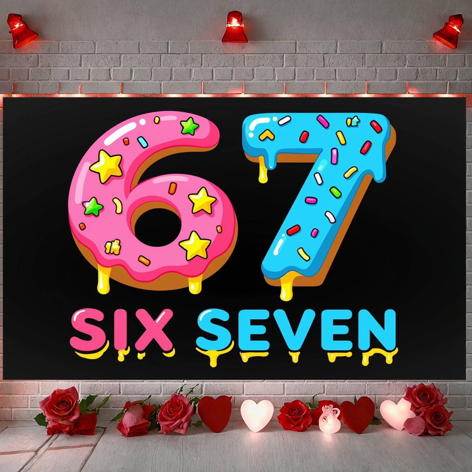 Donut Design 6th Birthday Banner Colorful Sprinkles 7th Birthday ...