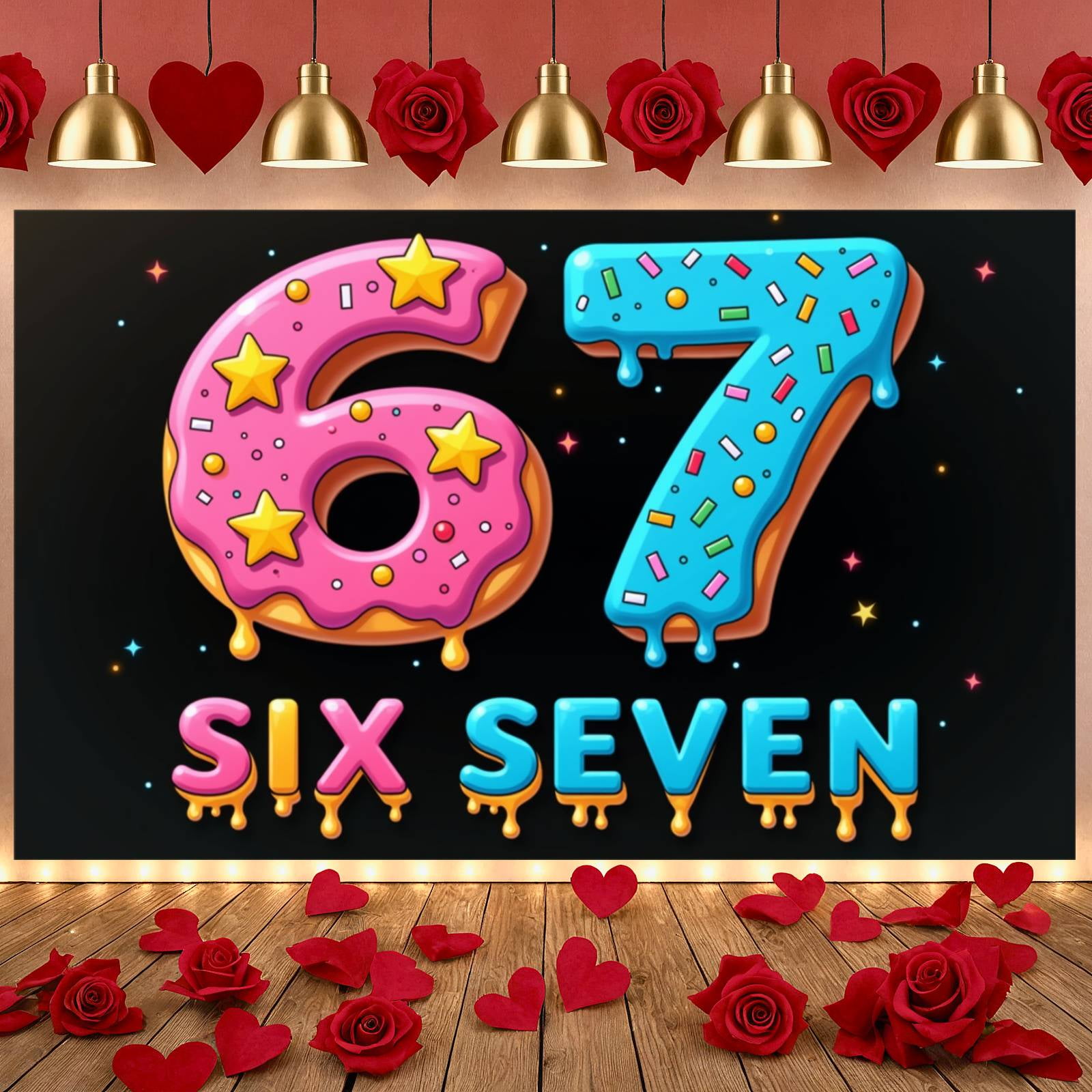 Donut Design 6th Birthday Banner Colorful Sprinkles 7th Birthday ...