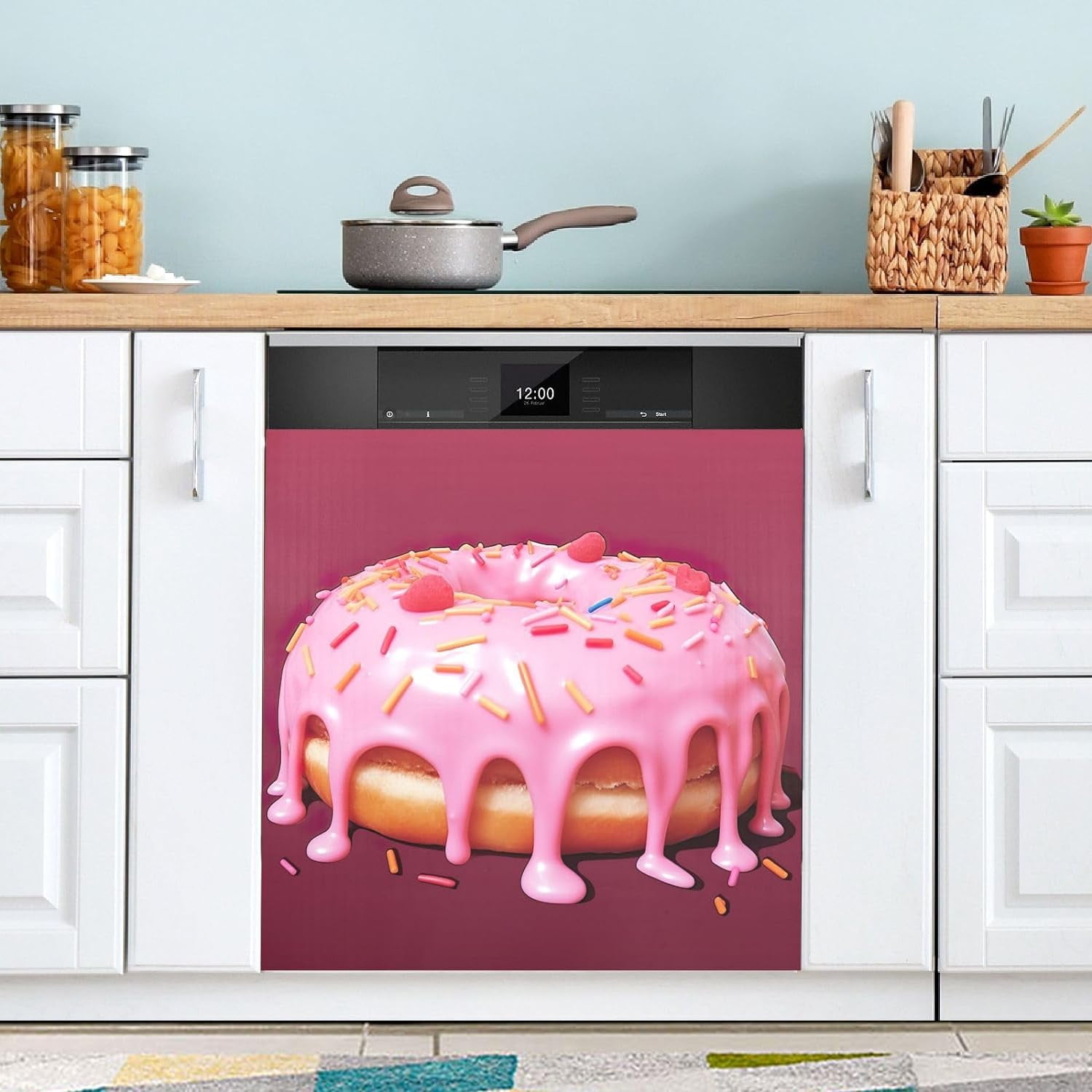 Donut Dishwasher Magnet Cover, Kitchen Dish Washer Door Panel Magnetic ...