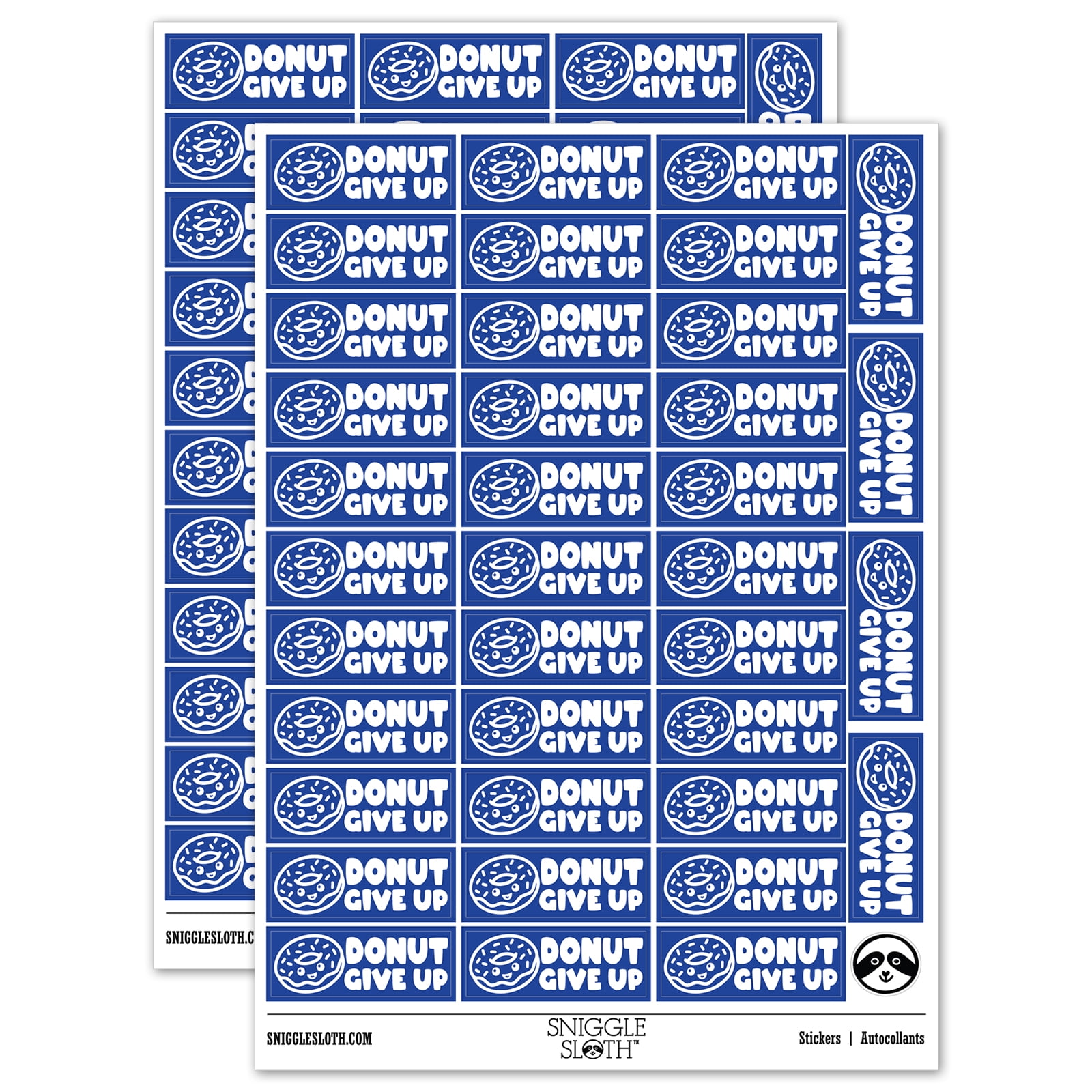 Donut Do Not Give Up Teacher Student School Sticker Set - Dark Blue ...