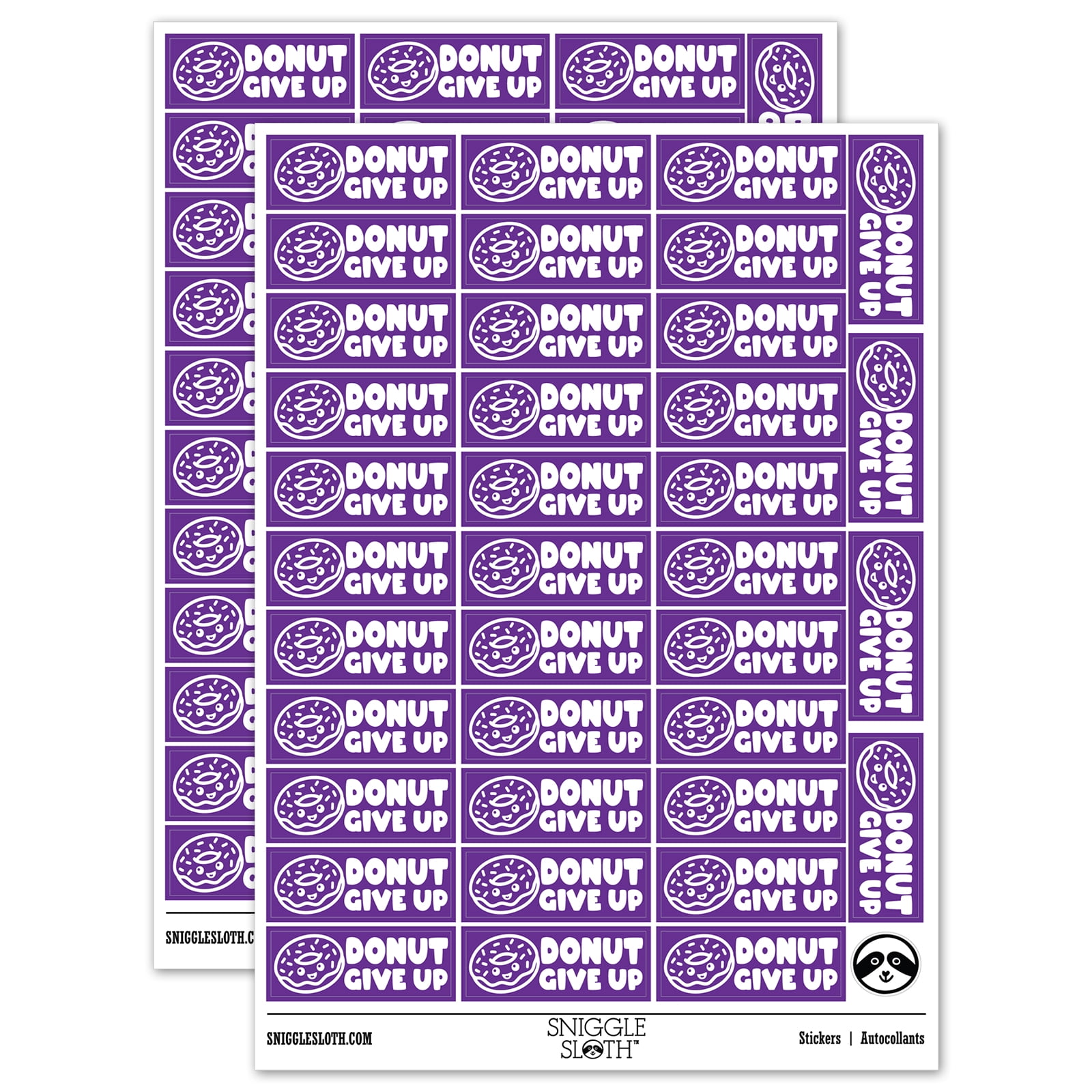 Donut Do Not Give Up Teacher Student School Sticker Set - Purple ...