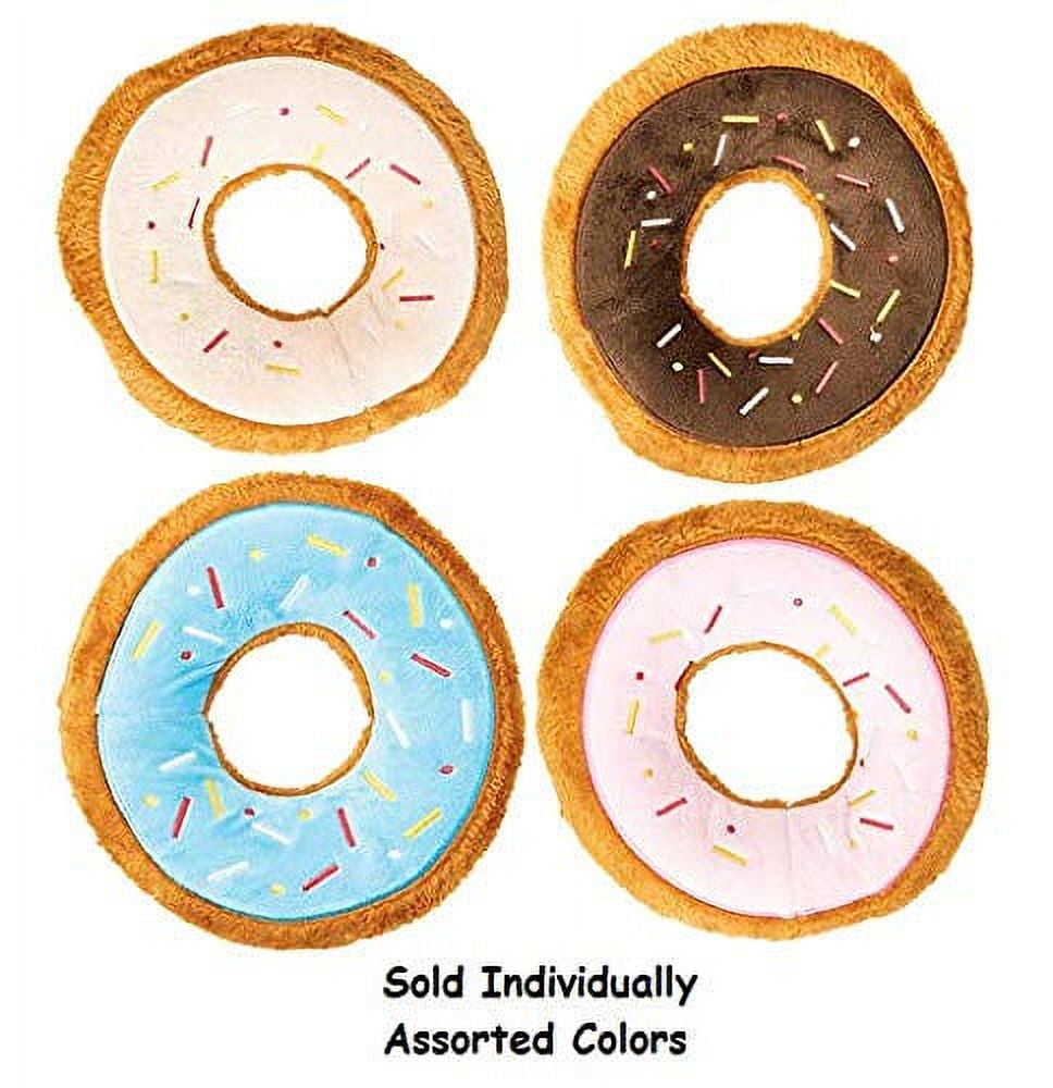 Donut Dog Toys Plush Soft Food Fun Dessert Squeaker Tosser Assorted ...
