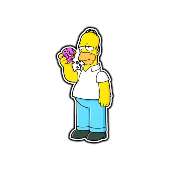 Donut Eating Homer Waterproof Sticker Phone Decal Water Bottle Stickers ...