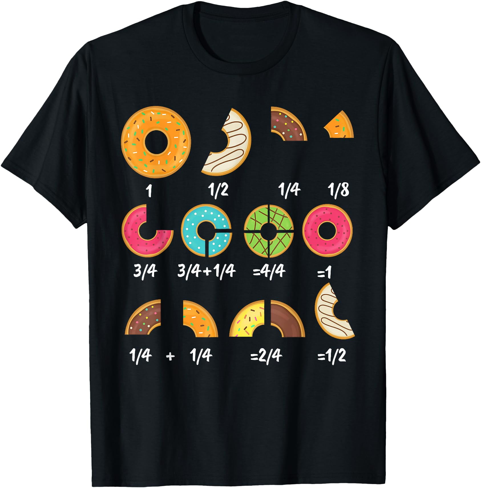 Donut Fraction Math Teachers Back To School Educational T-shirt ...