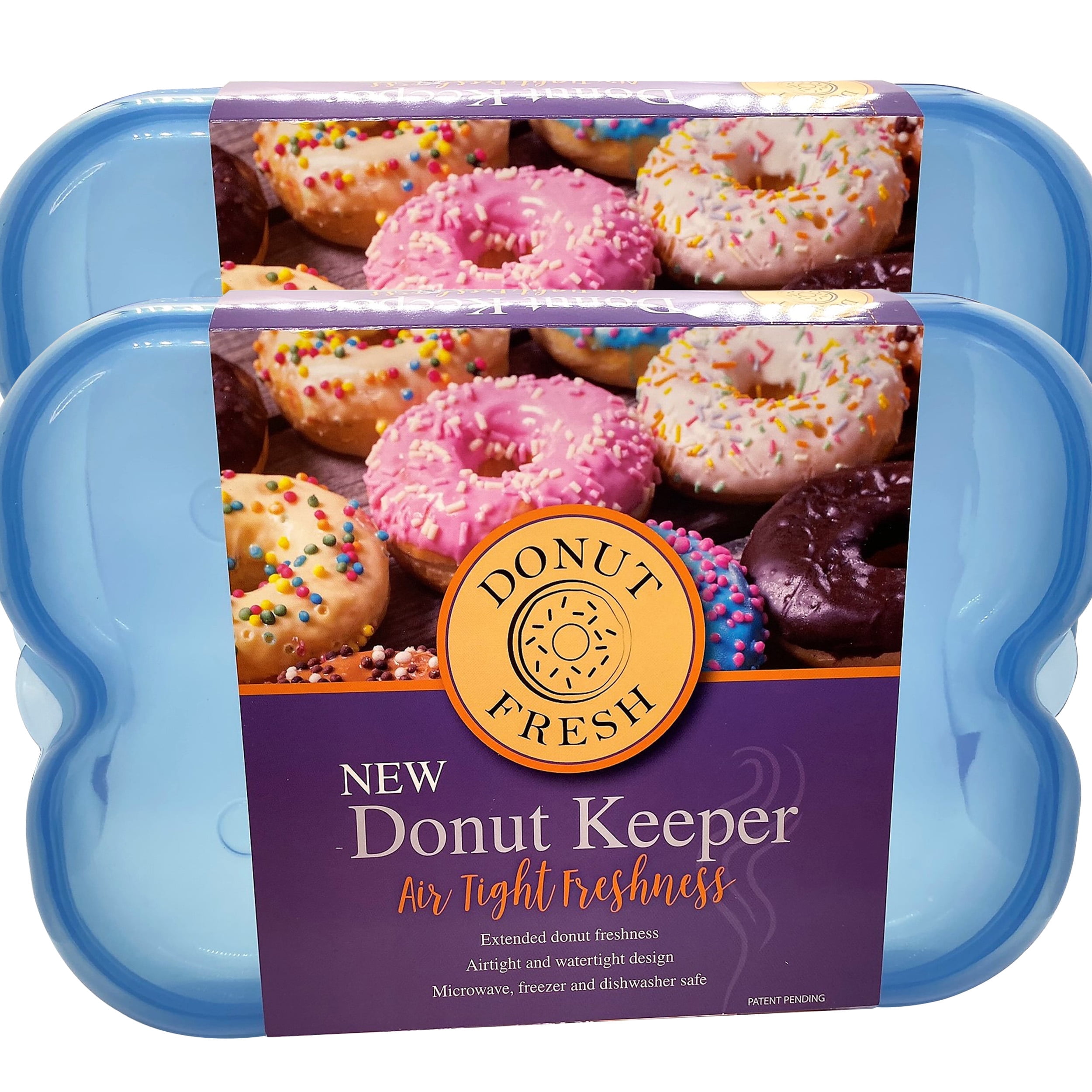 Donut Fresh 2-Pack Donut Storage Containers with Lids, Airtight ...