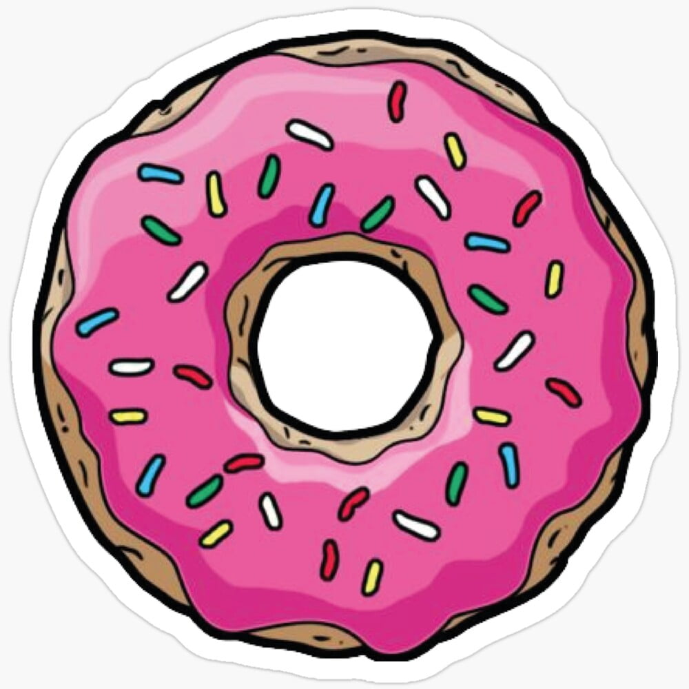 Donut From The Simpsons Sticker Phone Decal Water Bottle Stickers Car ...