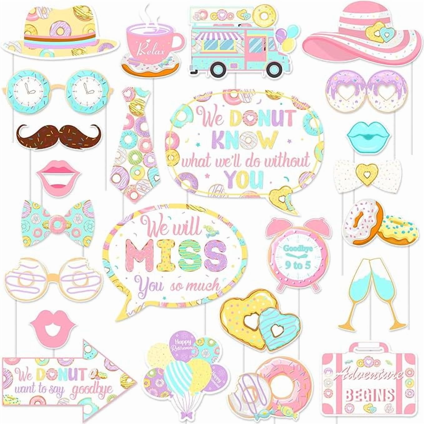 Donut Going Away Farewell Party Decoration 24PCS Donut Going Away Party ...