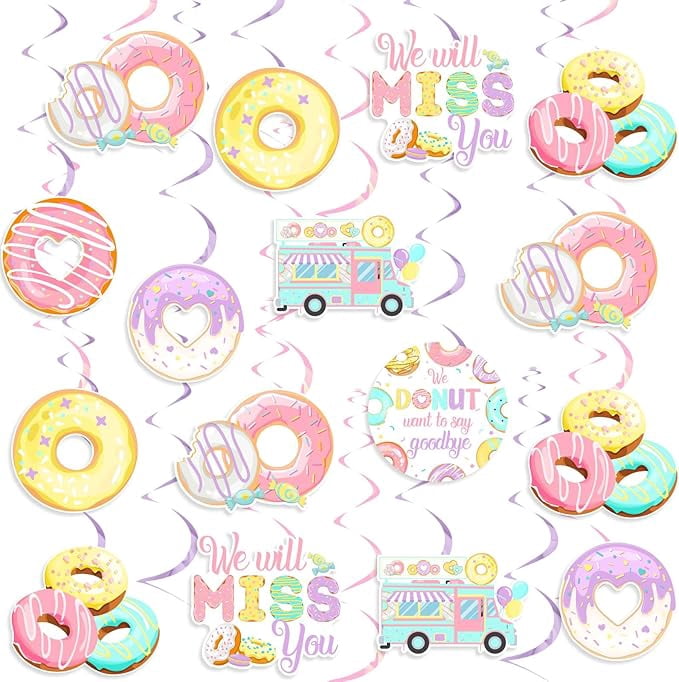 Donut Going Away Hanging Swirl Party Decoration Donut Going Away Party ...