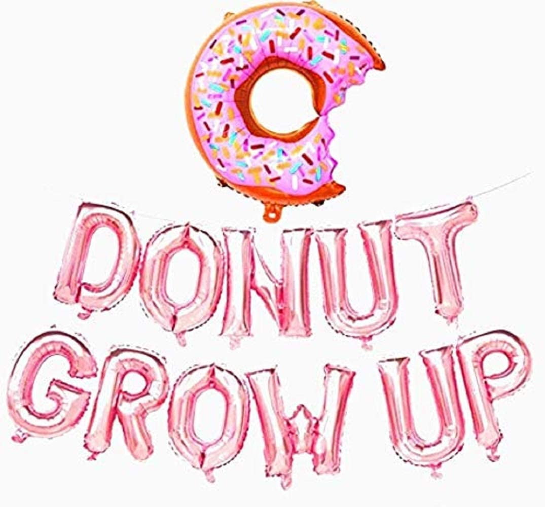 Donut Grow Up Balloons,Donut Grow Up Banner,Birthday Party Decorations ...