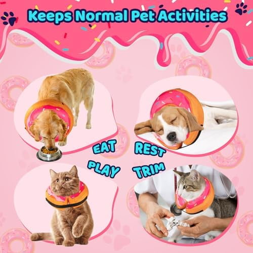 Donut Inflatable Collar for Dogs and Cats, Soft Recovery Dog Cone After ...