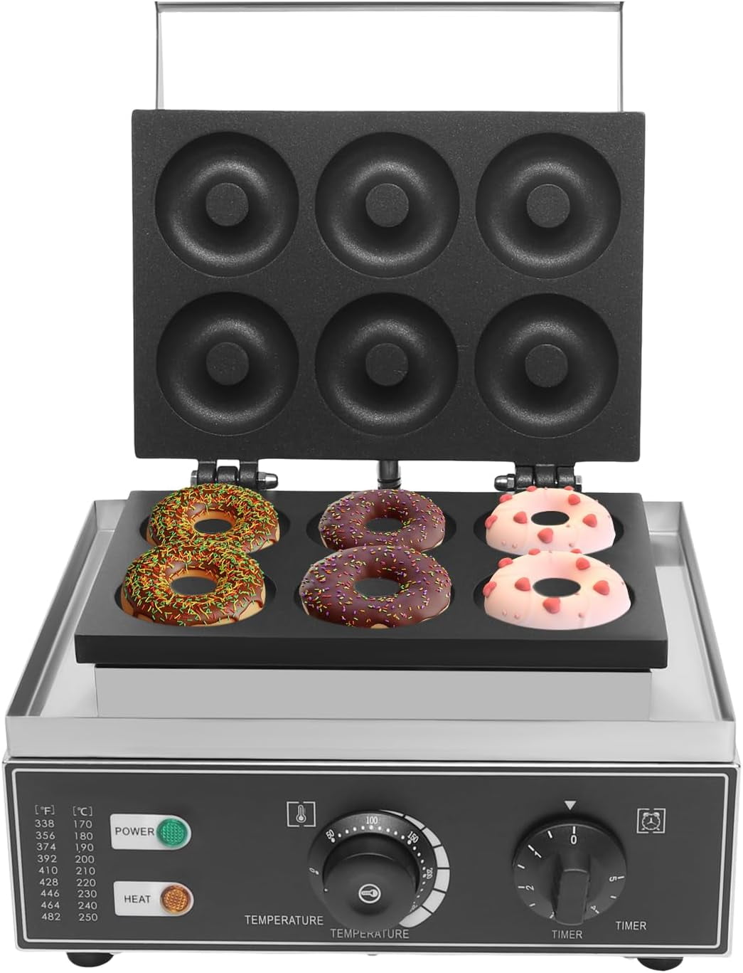 Donut Maker Machine Pancake 6Holes Double-Sided Heating Electric ...