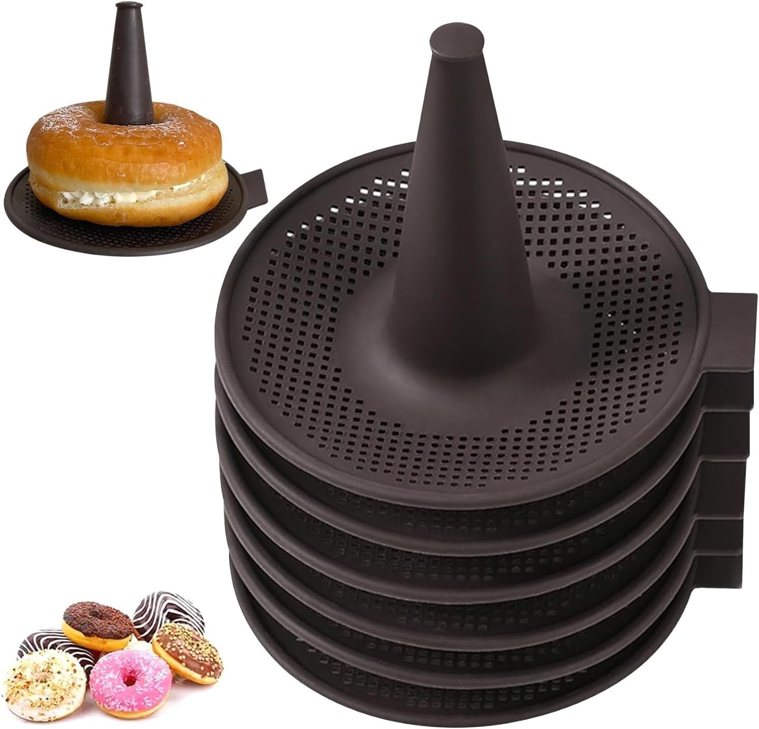 Donut Mold for Baking, Dingrich 6 Pcs Silicone Molds, Pastry Molds ...