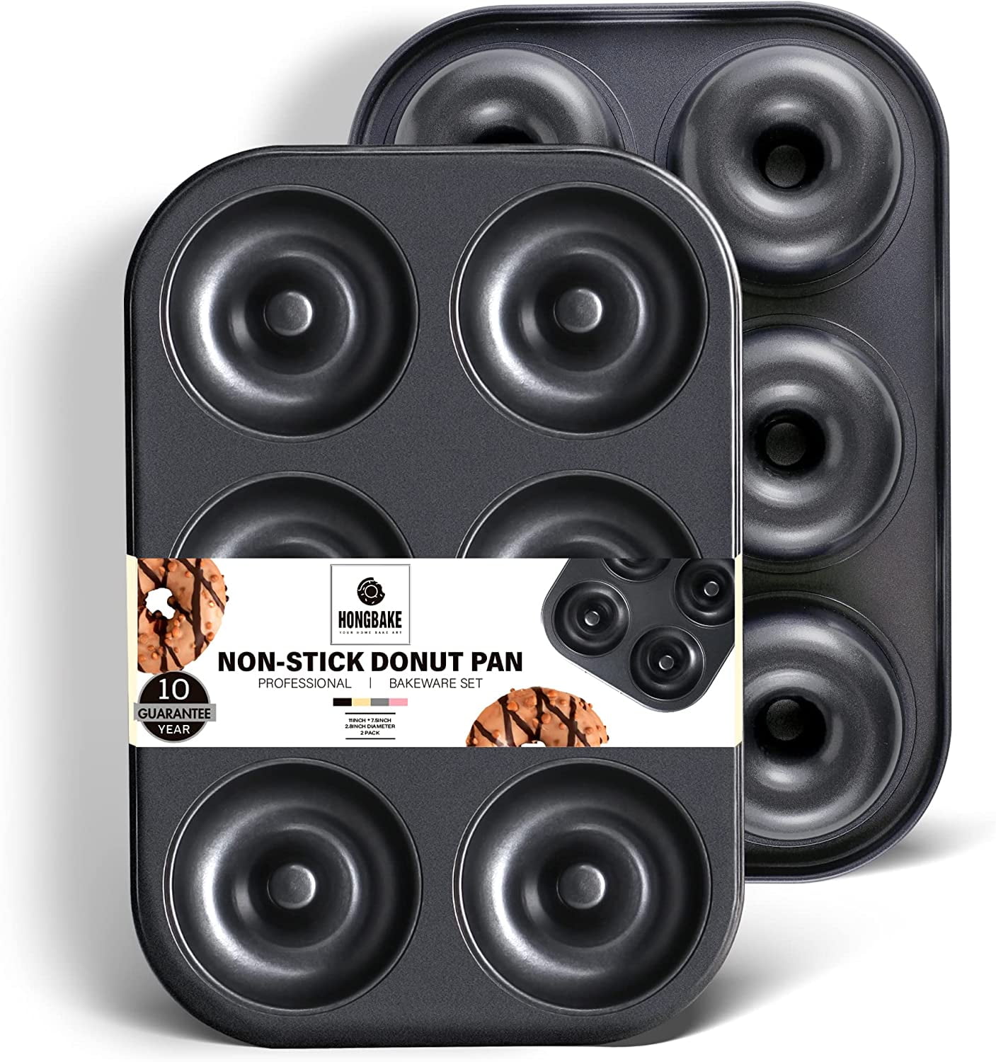 Donut Pan For Baking, Upgraded Deepened Doughnut Tray, 2 Pack 6 Cavity ...