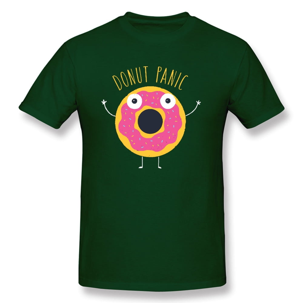 Donut Panic T-shirt Funny Men Summer Tshirt Men's Cartoon Tees Hip Hop ...