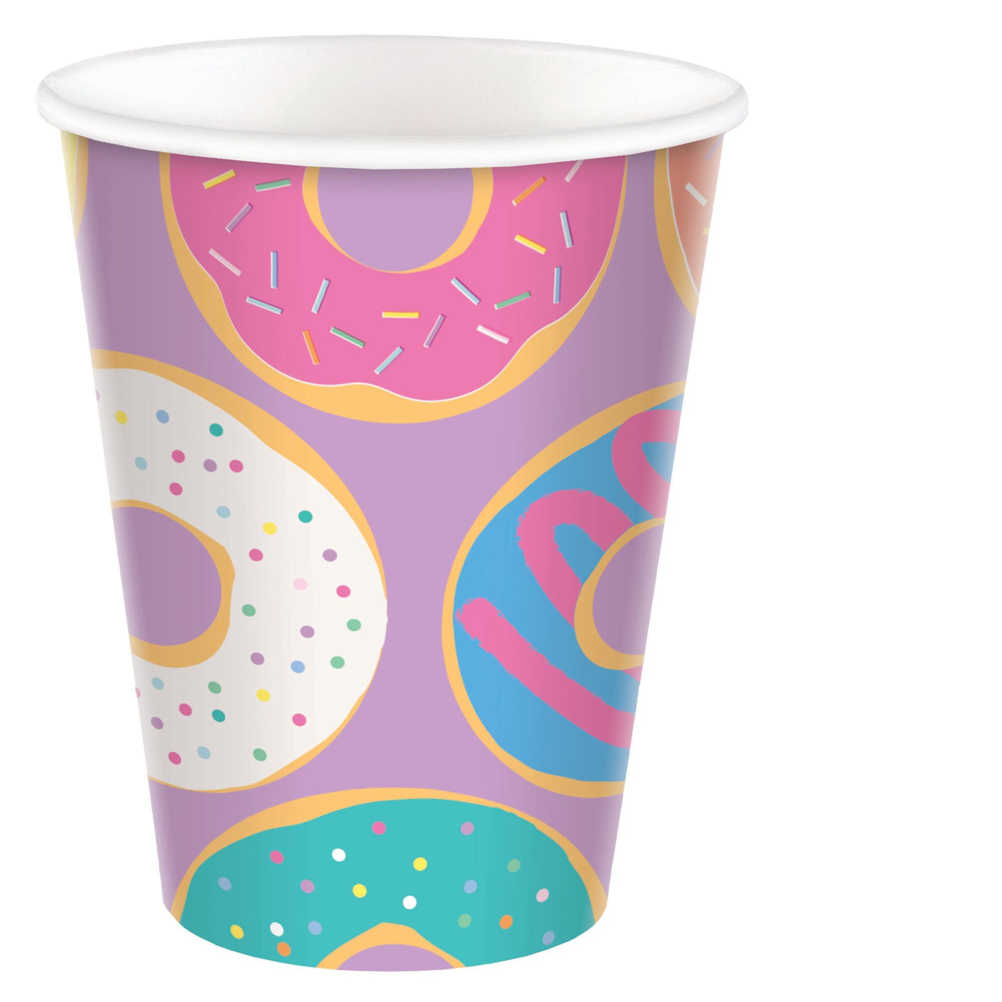 Donut Party Sweet Treats Food Cute Kids Birthday Party 9 oz. Paper Cups ...