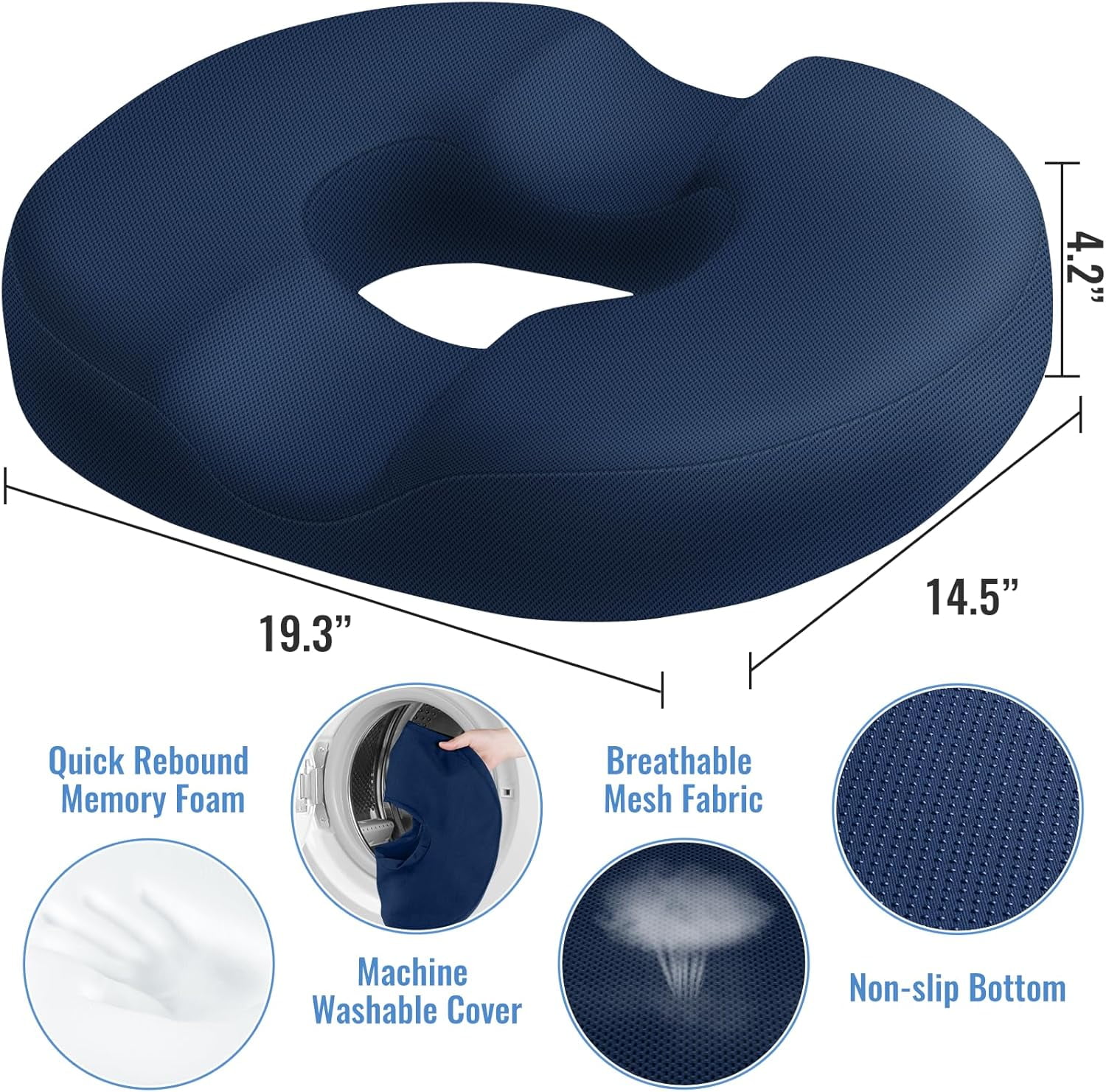 Donut Pillow Seat Cushion Chair Pad for Tailbone Pain Relief and ...