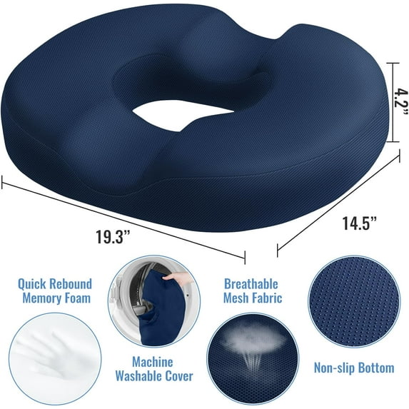 Donut Pillow Seat Cushion Chair Pad for Tailbone Pain Relief and ...