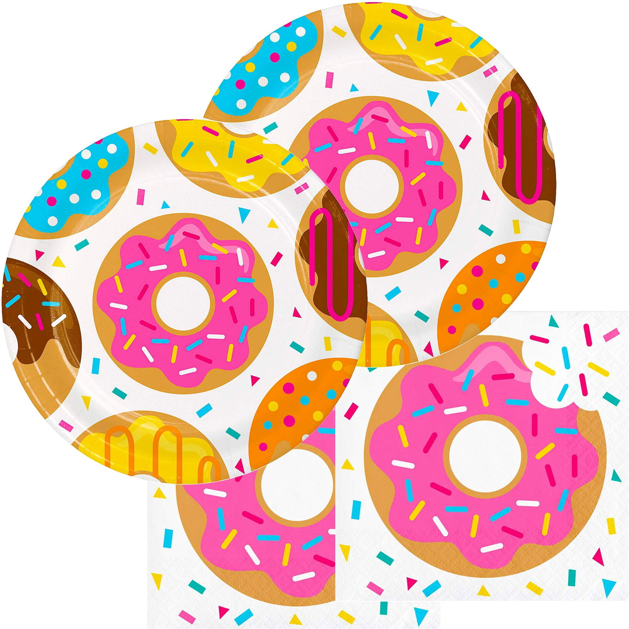 Donut Plates Napkins DU20 Party Supplies - Walmart.com