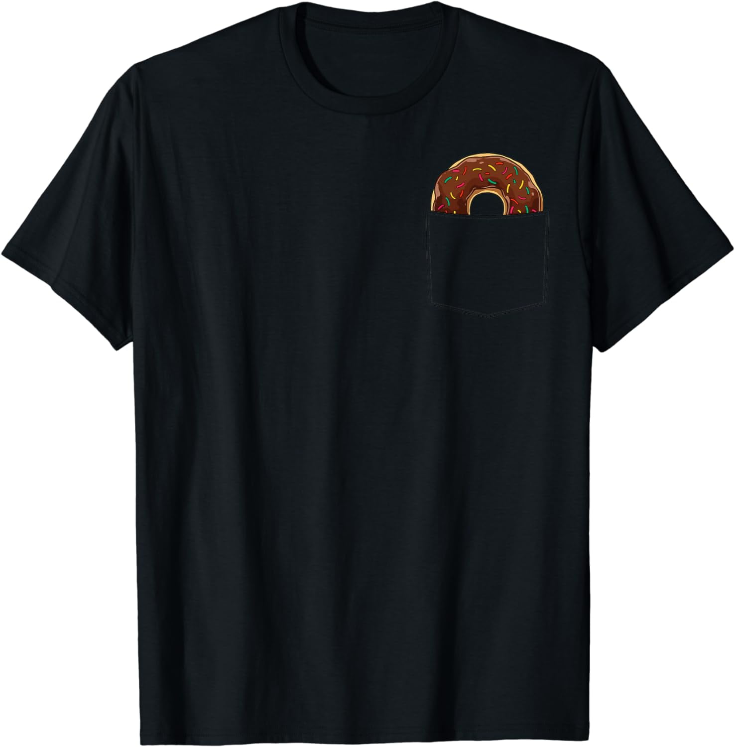 Donut Pocket Donut In Pocket Funny Donut Peeking Doughnut T-Shirt ...