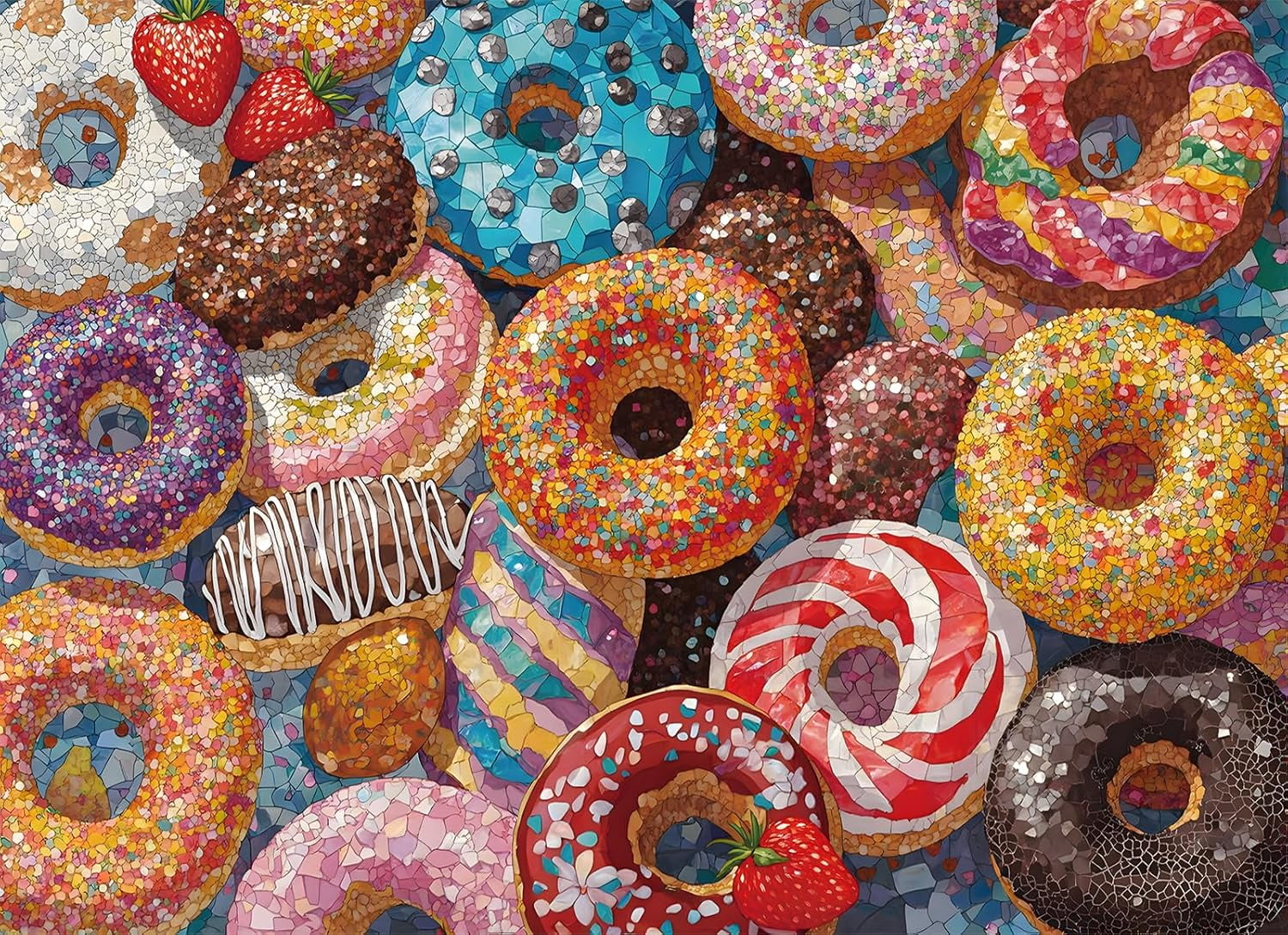 Donut Puzzles for Adults500 Pieces, 6 Colors on Back Jigsaw Puzzles ...