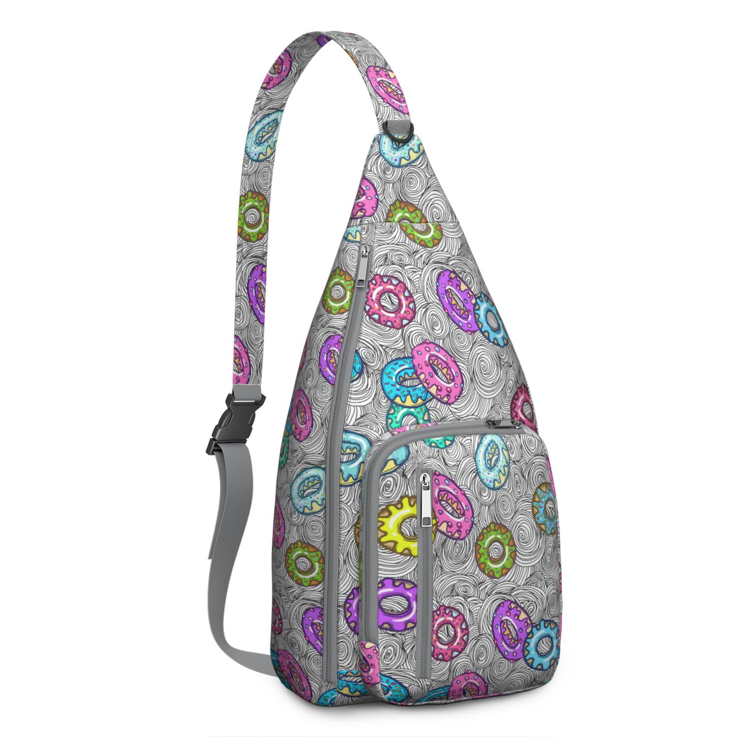 Donut Sling Backpack – Cute Pink Dessert-Themed Crossbody Daypack for ...