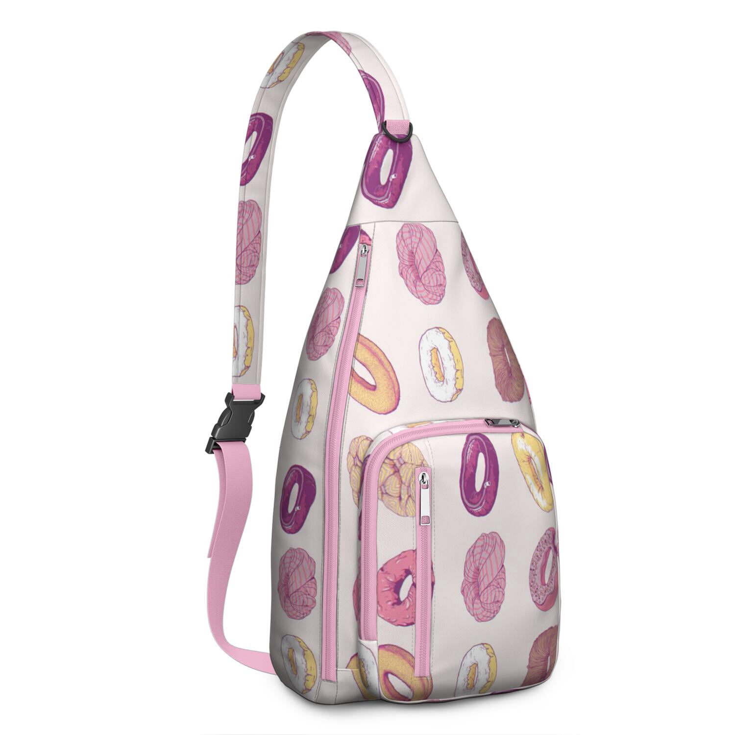 Donut Sling Backpack – Cute Pink Dessert-Themed Crossbody Daypack for ...